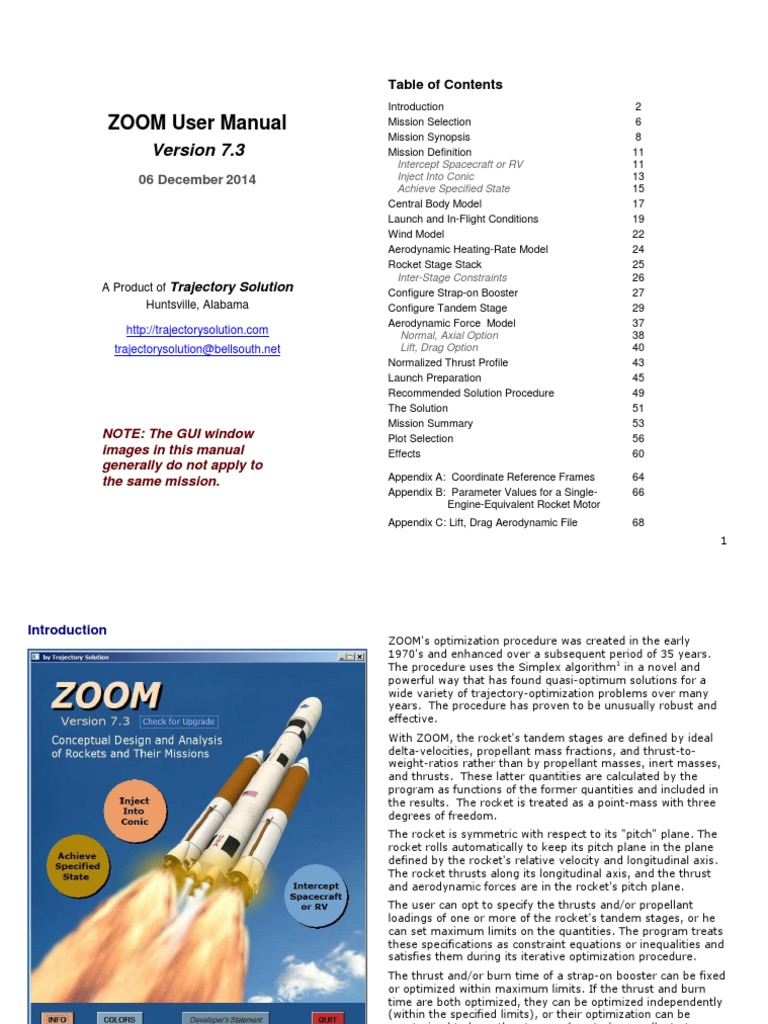 Zoom User Manual | PDF | Rocket | Acceleration