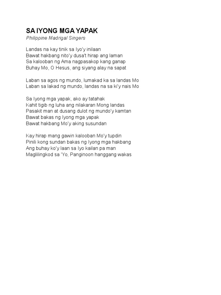 Sa Iyong Mga Yapak | PDF