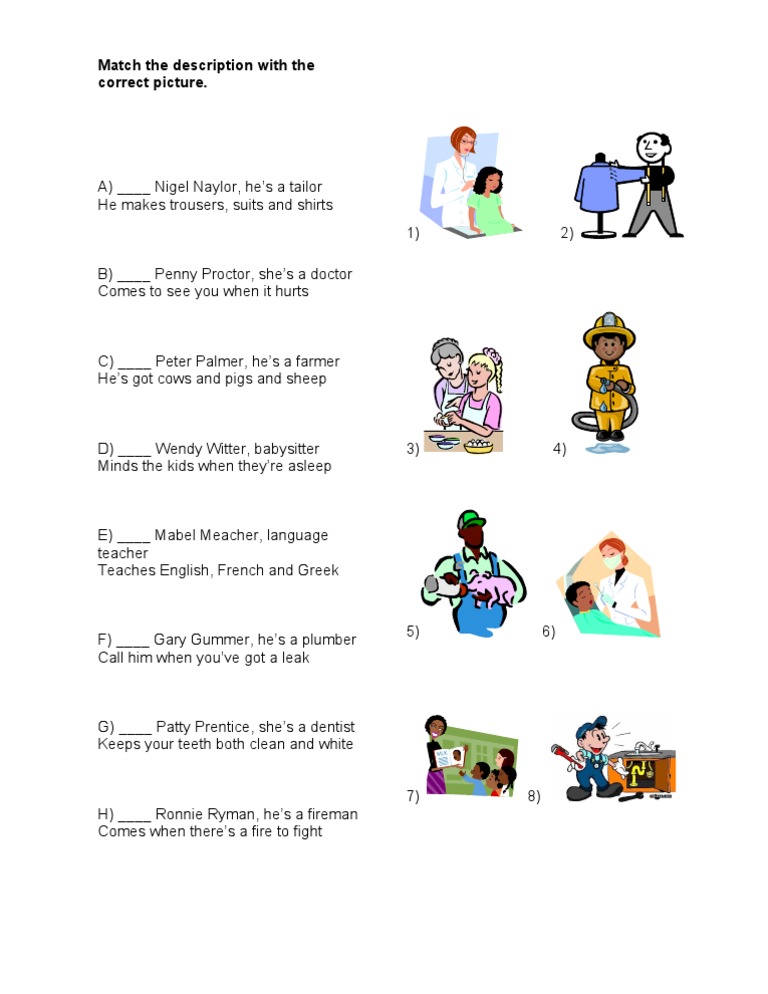 Match The Description With The Correct Picture Guia 6to | PDF