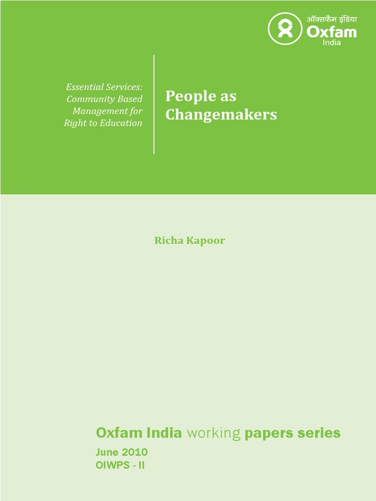 People As Changemakers: Oxfam India Working Papers Series | PDF ...