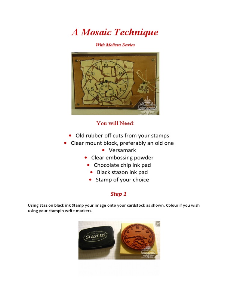 A Mosaic Technique: You Will Need | PDF