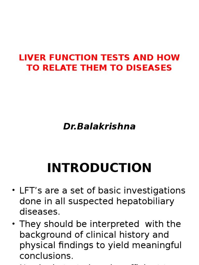 Liver Function Tests and How To Relate Them | PDF | Alanine ...