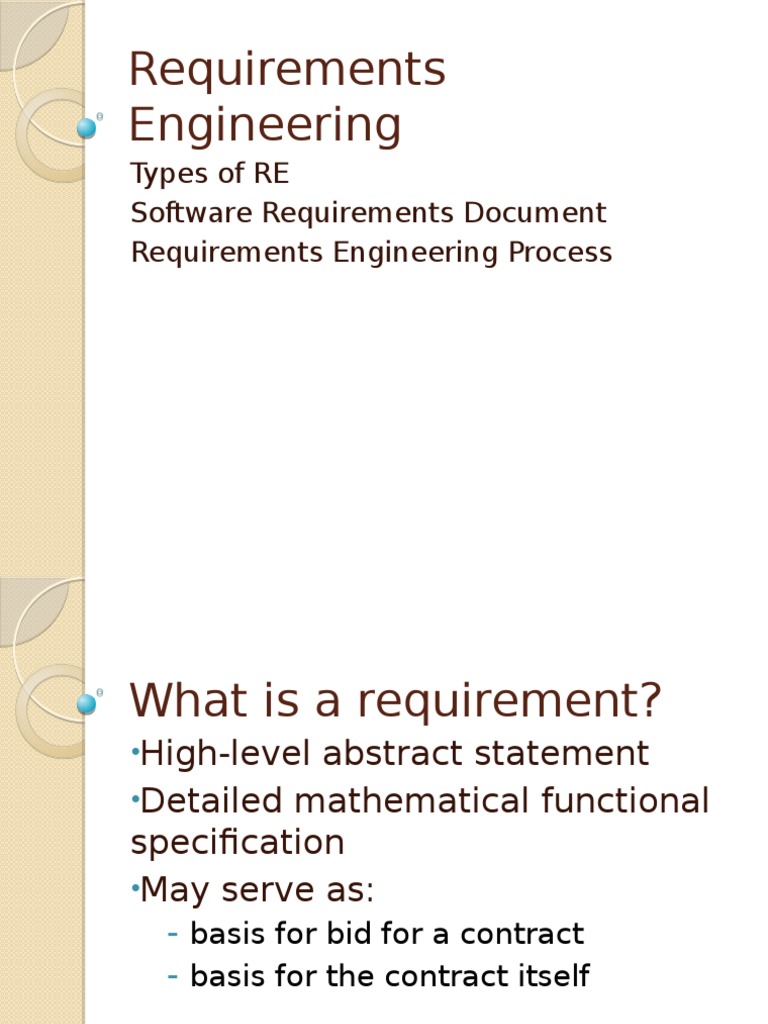 Requirements Engineering: Types of RE Software Requirements Document ...