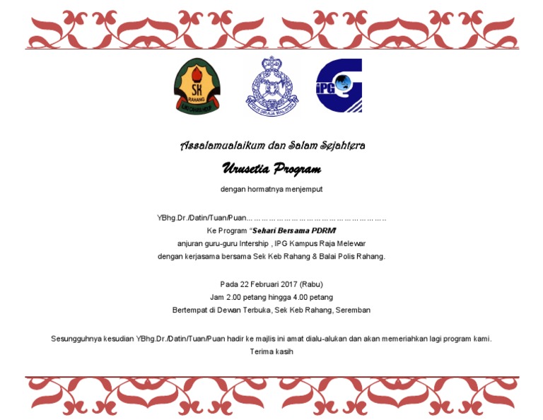 Kad Jemputan PDRM | PDF