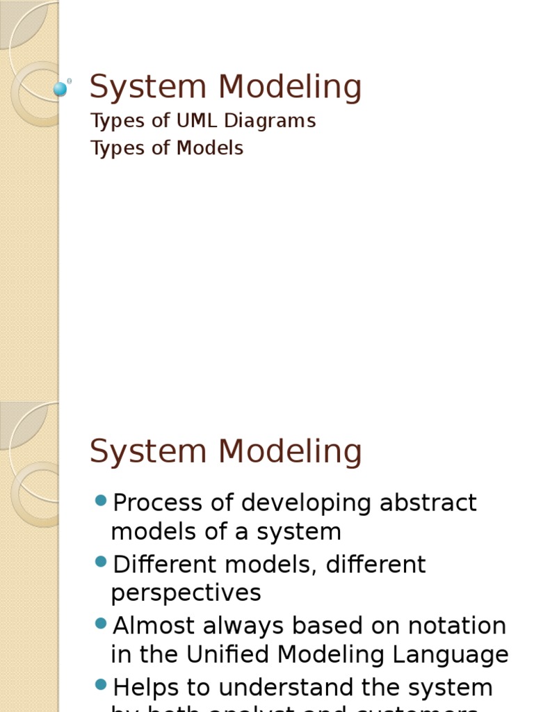 System Modeling: Types of UML Diagrams Types of Models | Download Free ...