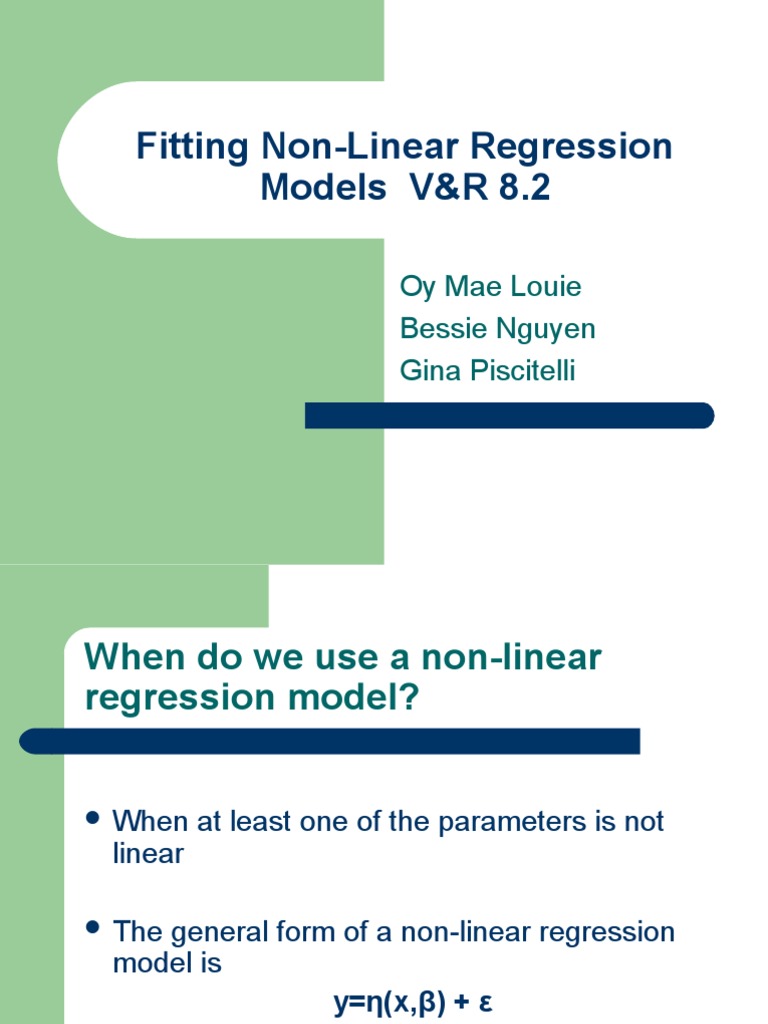 Non Linear Regression Models B 非线性回归 | PDF | Regression Analysis ...