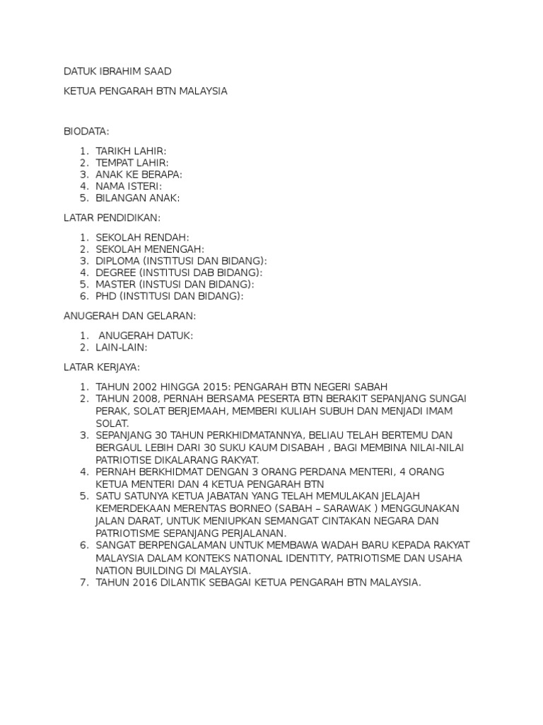 Datuk Ibrahim Saad | PDF