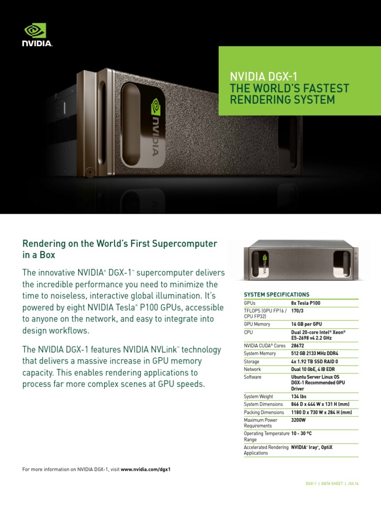 Nvidia DGX-1 | PDF | Graphics Processing Unit | Rendering (Computer Graphics)