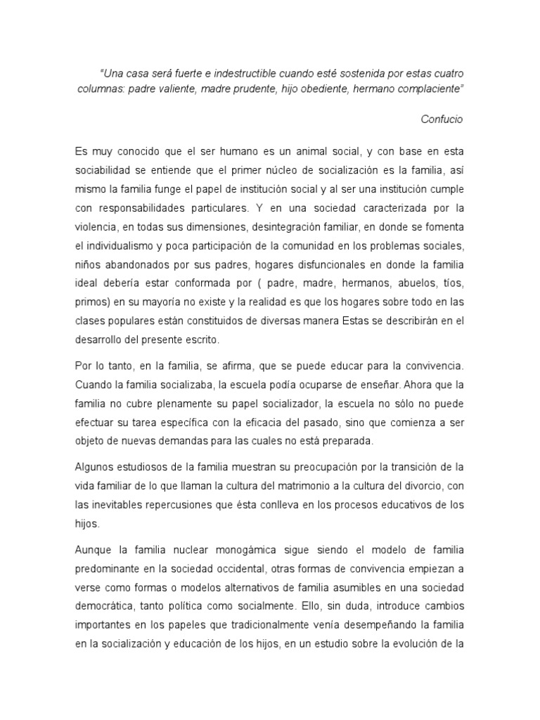 Ensayo Familia | PDF | Familia | Comportamiento