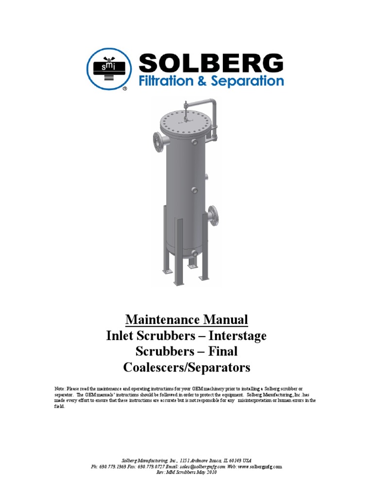 Solberg Scrubber Maintenance Manual | PDF