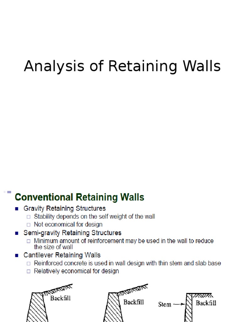 Analysis of Retaining Walls | PDF