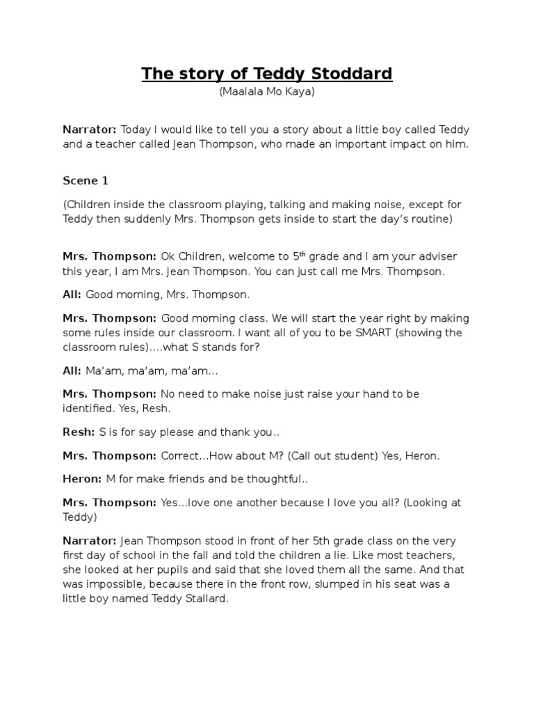 The Story of Teddy Stoddard | Classroom | Personal Growth