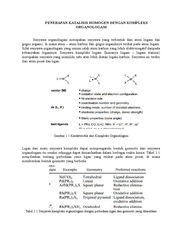 Katalisis Homogen dengan Senyawa Organologam | PDF | Sains & Matematika