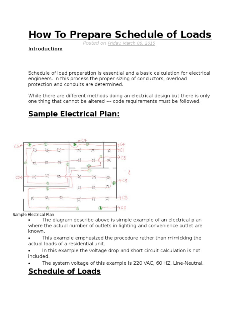 How To Prepare Schedule of Loads | PDF | Force | Electrical Engineering