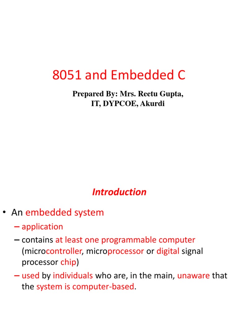 SPPU FPL-2 Unit 4: Embedded Notes | PDF | Embedded System | Microcontroller