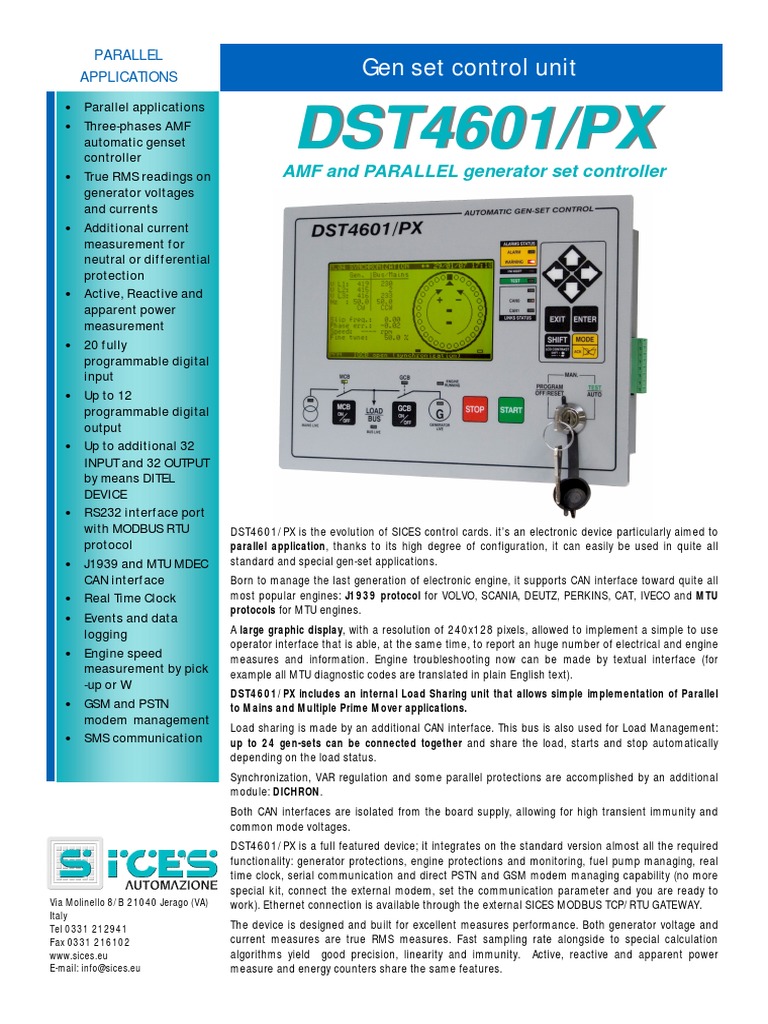 DST4601/PX Generator Control Overview | PDF | Mains Electricity | Ac Power