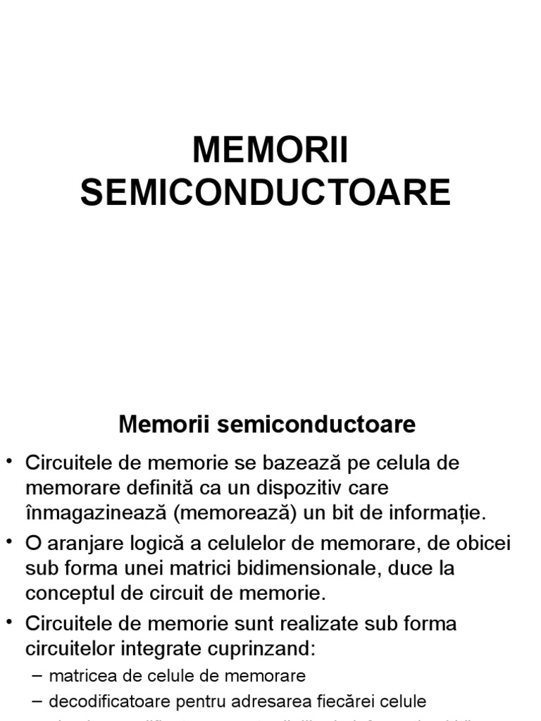 Memorii Semiconductoare | PDF