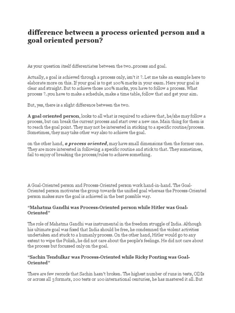 Process-Oriented Vs Result Oriented Paradigm | PDF | Cognitive Science | Behavioural Sciences