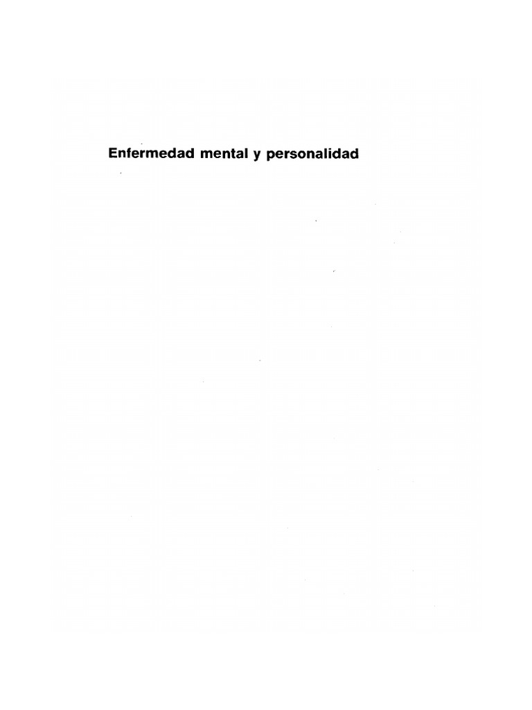 Enfermedad Mental y Personalidad - Michel Foucault PDF | PDF | Neurosis | Patología