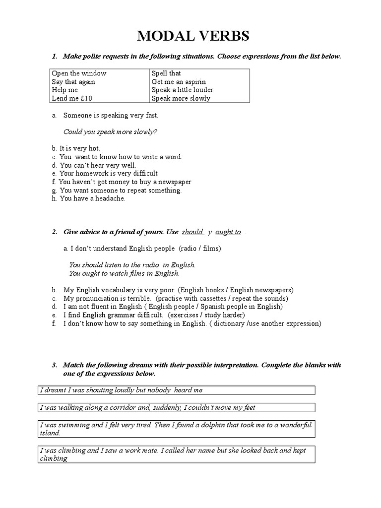 8 Modal Verbs | PDF | English Language