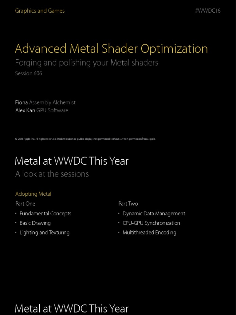 606 Advanced Metal Shader Optimization | PDF | Shader | Thread (Computing)