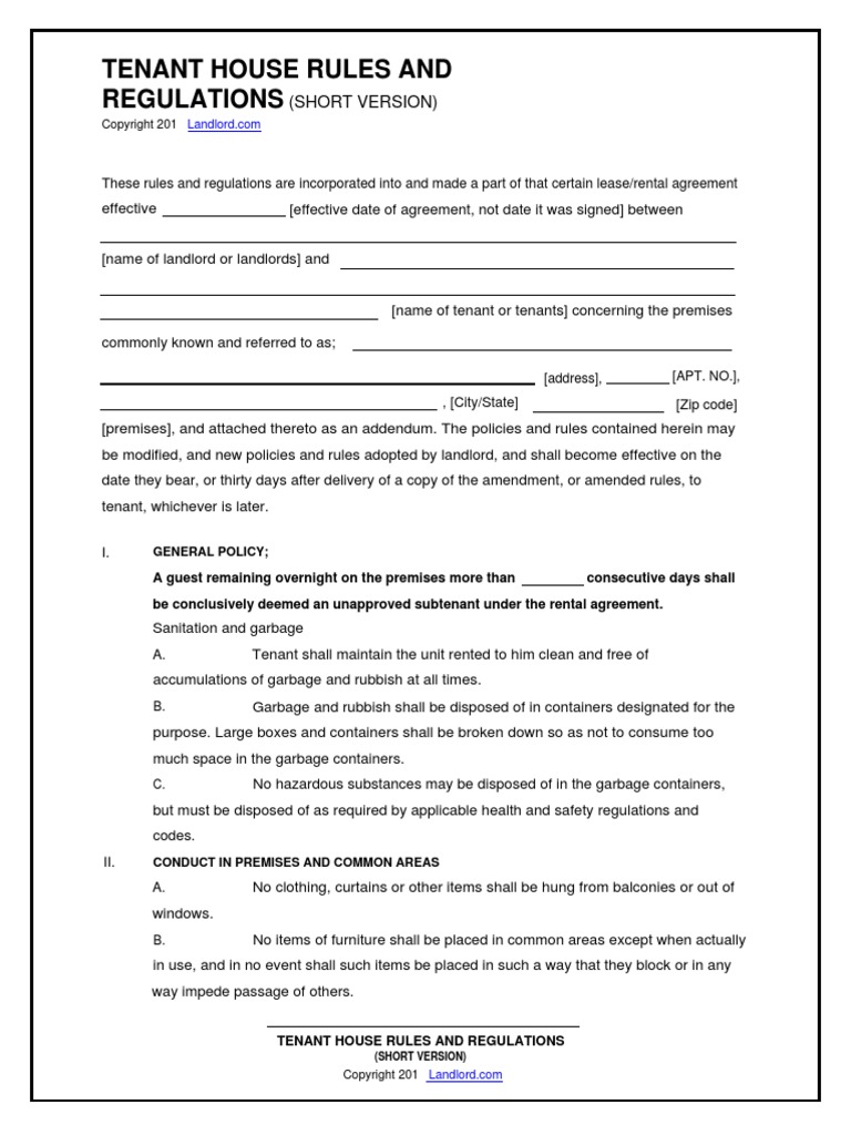 RH Rules | PDF | Landlord | Lease