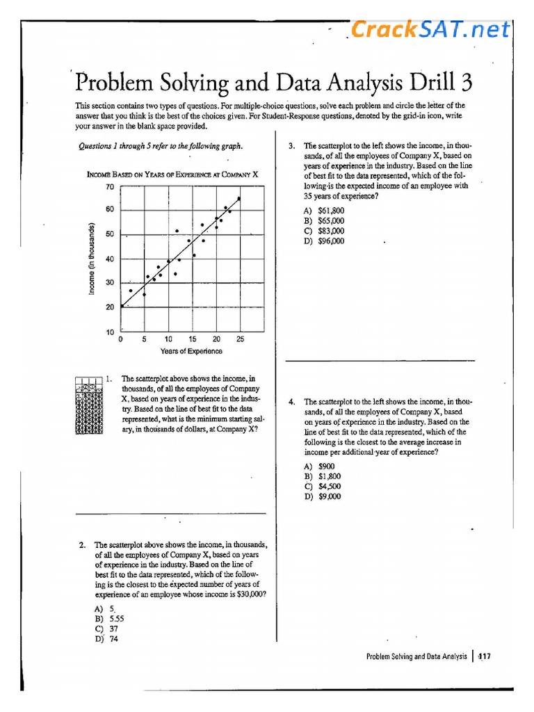 SAT Math Problem Solving and Data Analysis Practice Test 3 | PDF