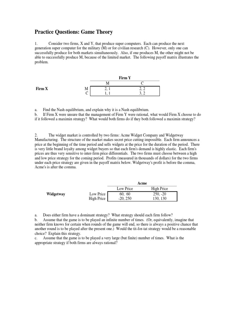 Game Theory | Game Theory | Microeconomics