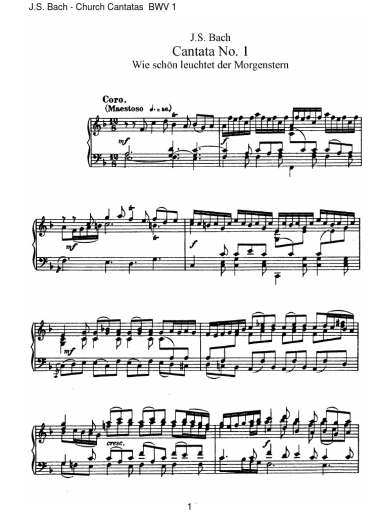 Bach - Cantata BWV 1 - Vocal Score PDF | PDF | Bach Cantata | Religious ...