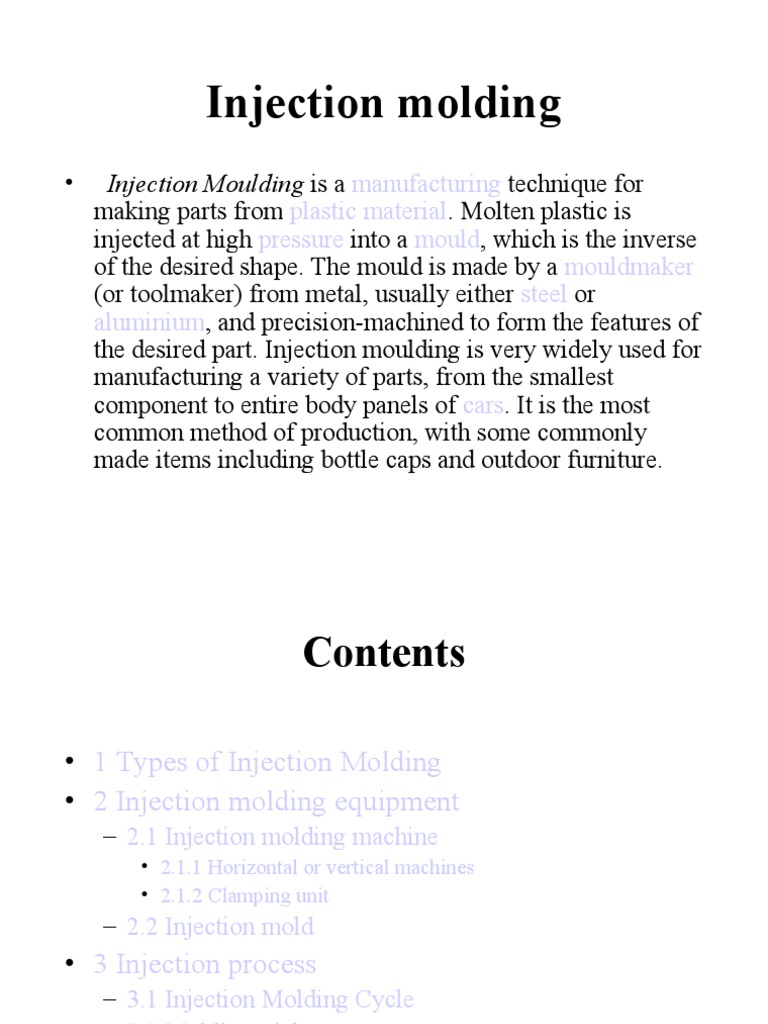 Injection Molding: Manufacturing Plastic Material Pressure Mould ...