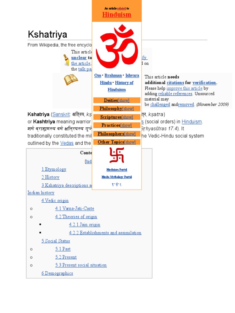 Kshatriya | PDF | Religion And Belief