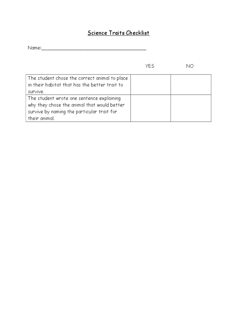 Checklist Science | PDF