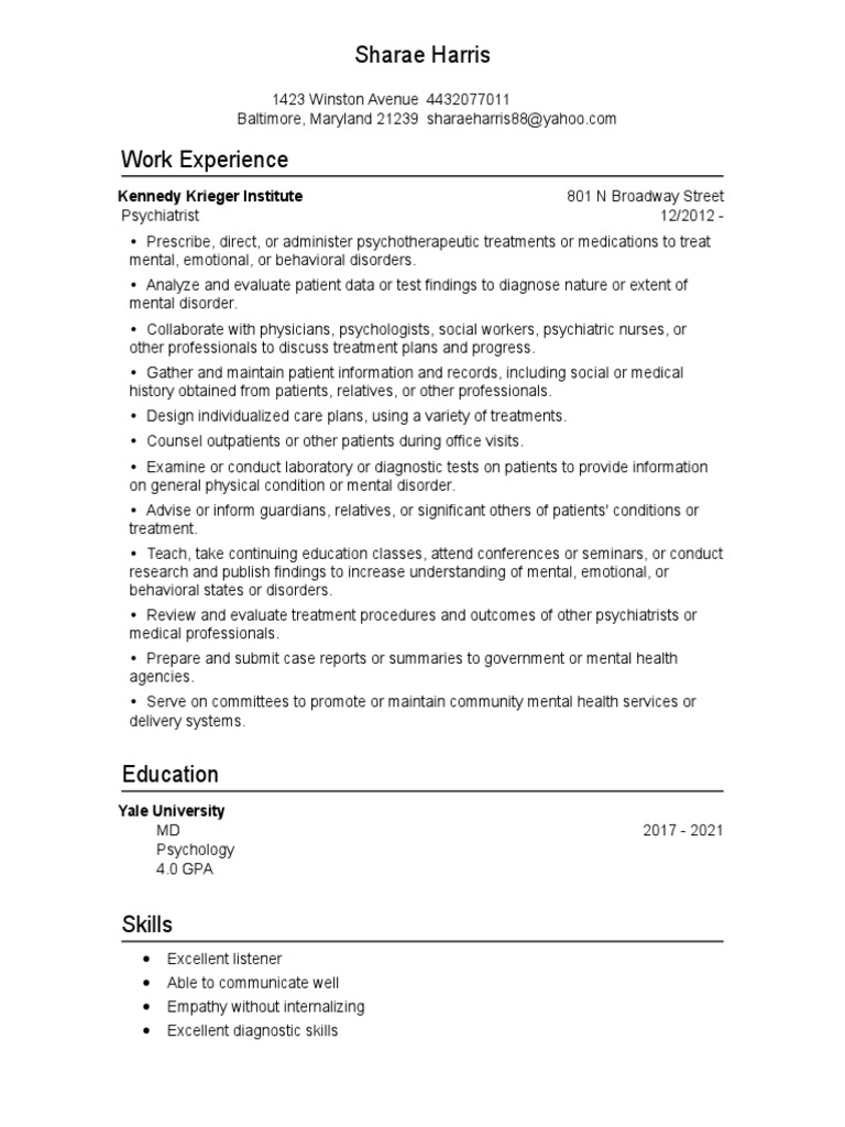 Harris Resume Csit | PDF