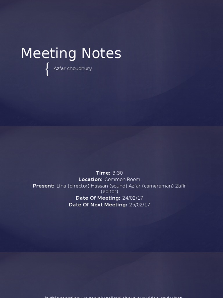 Meeting Notes Week 14 | PDF