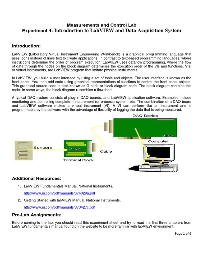 Exp4 LabVIEW and Data Acquisition Systems | PDF | Computer Programming | Computing