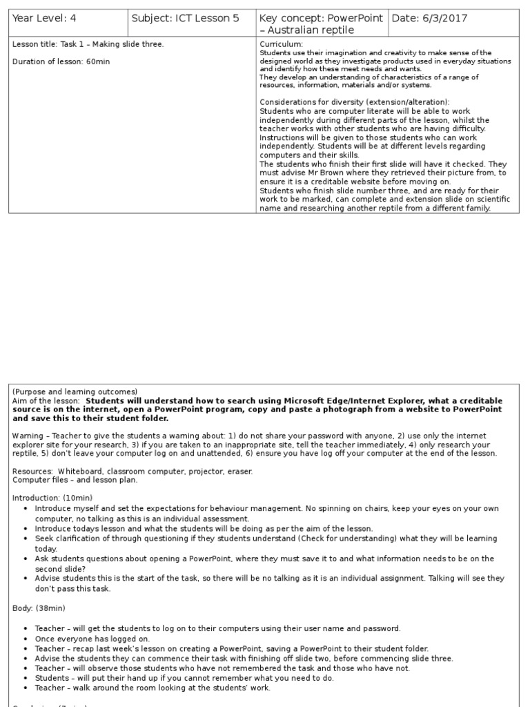 Ict Lesson Plans 5 Week 7 | PDF | Educational Technology | Microsoft ...