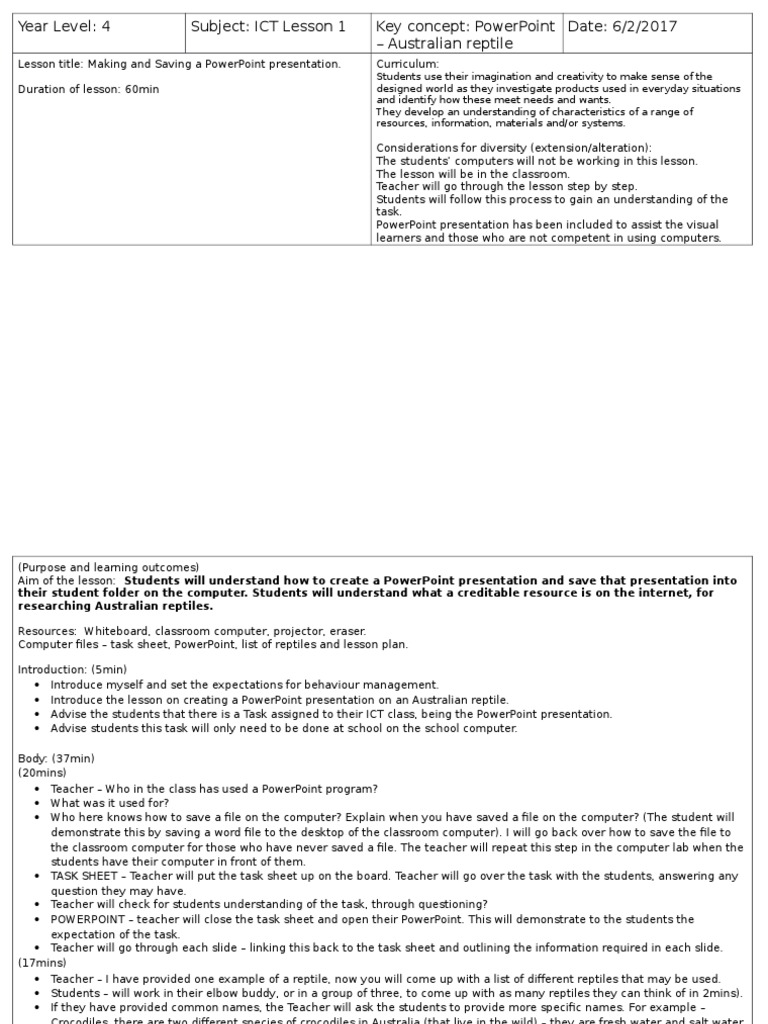 Ict Lesson Plans 1 Week 3 Intro | PDF | Educational Technology | Lesson ...