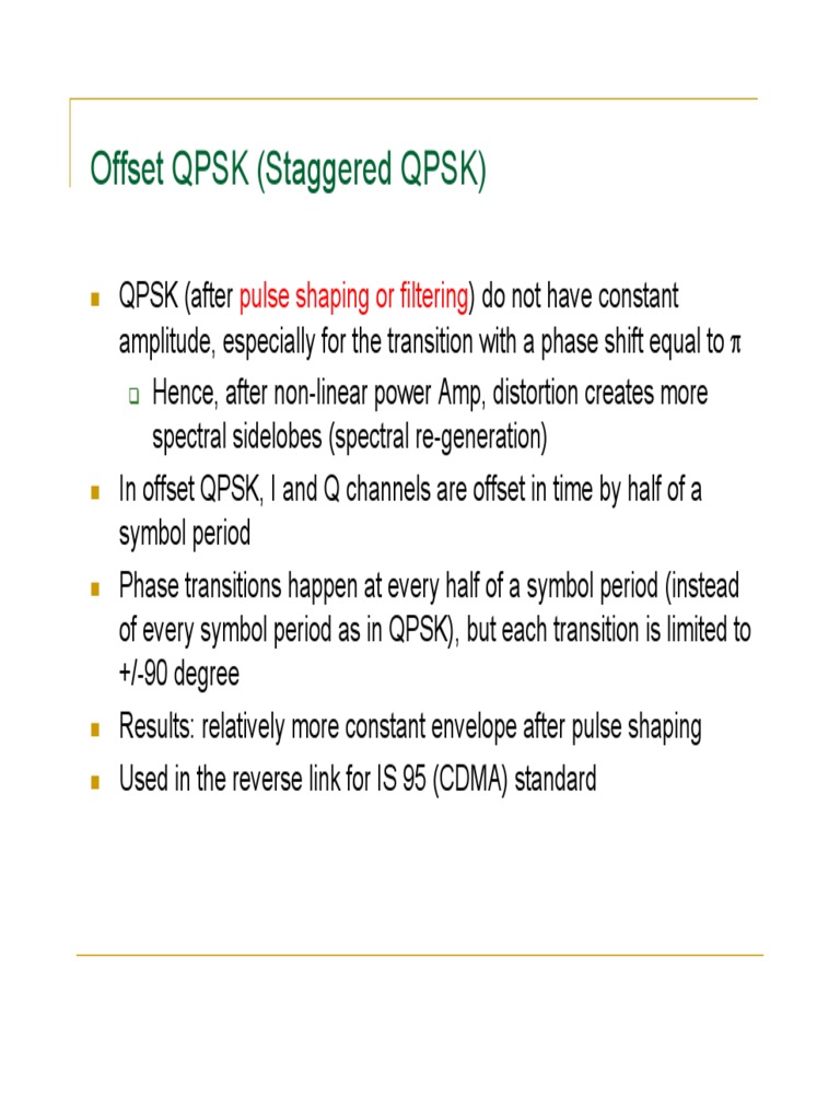 Difference Between QPSK and Oqpsk | PDF | Modulation | Orthogonal Frequency Division Multiplexing