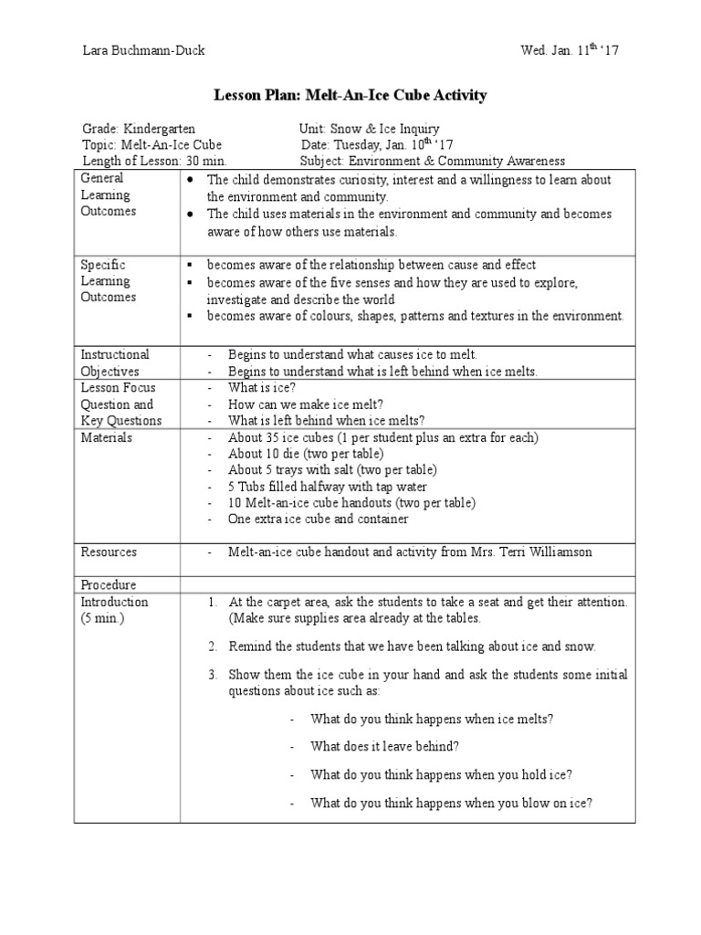 Melt-An-Ice Cube | PDF | Educational Psychology | Teaching