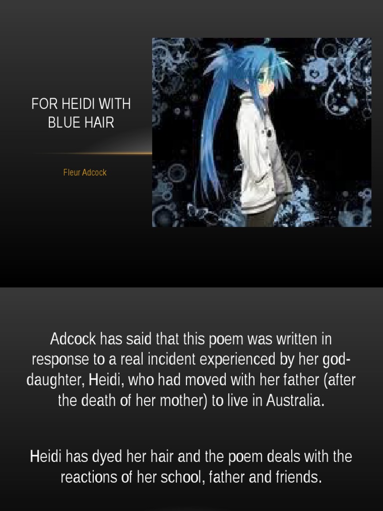 Poem Analysis: For Heidi With Blue Hair | PDF | Poetry