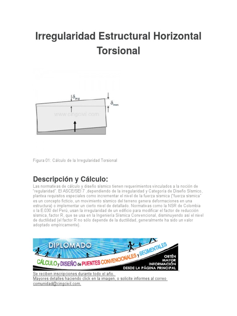 Irregularidad Estructural Horizontal Torsional | PDF | Cálculo | Ingeniería mecánica