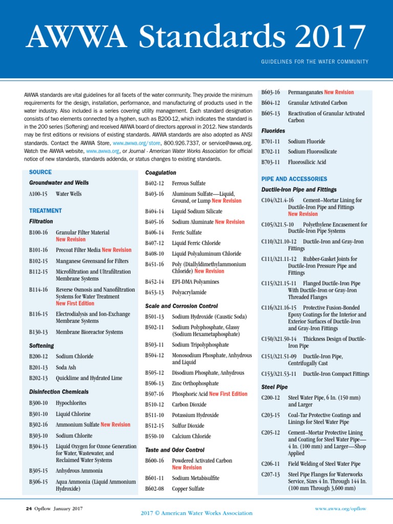 AWWA Standards 2017 | PDF | Pipe (Fluid Conveyance) | Sodium Hydroxide
