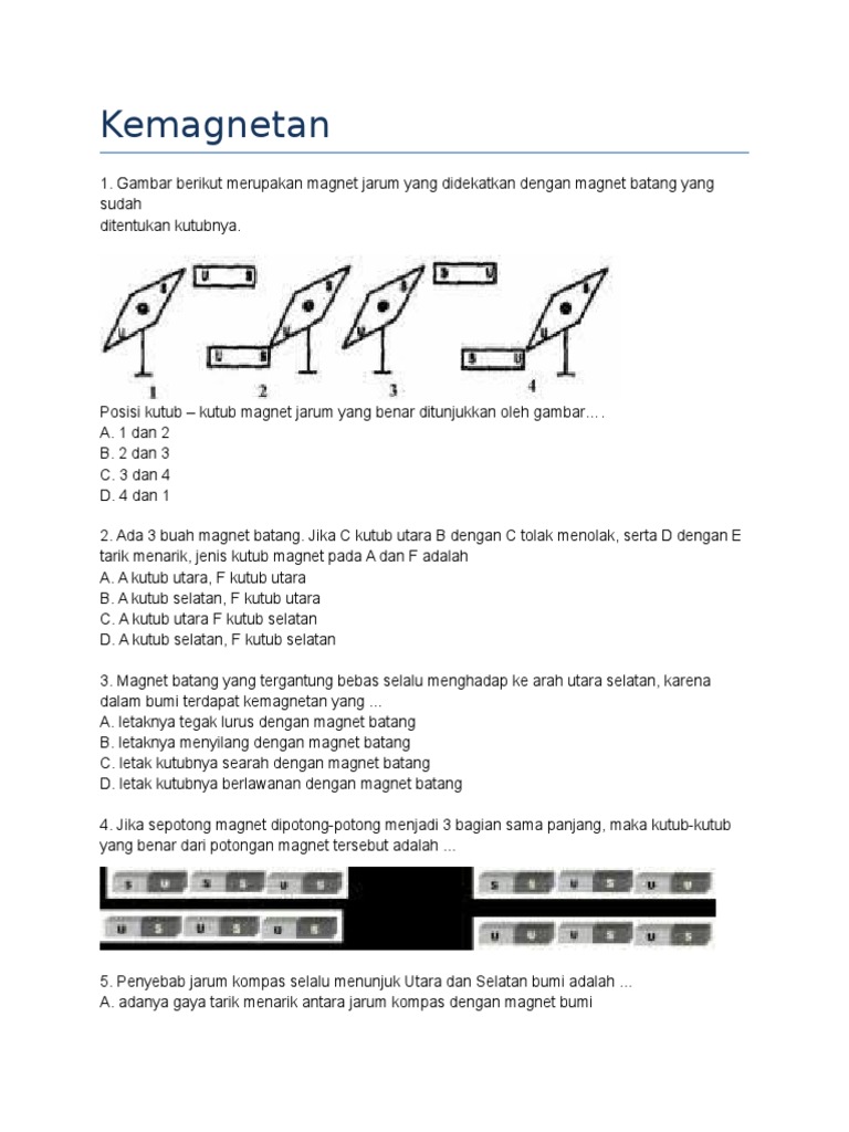 Soal Ulangan Harian Kemagnetan SMP | PDF