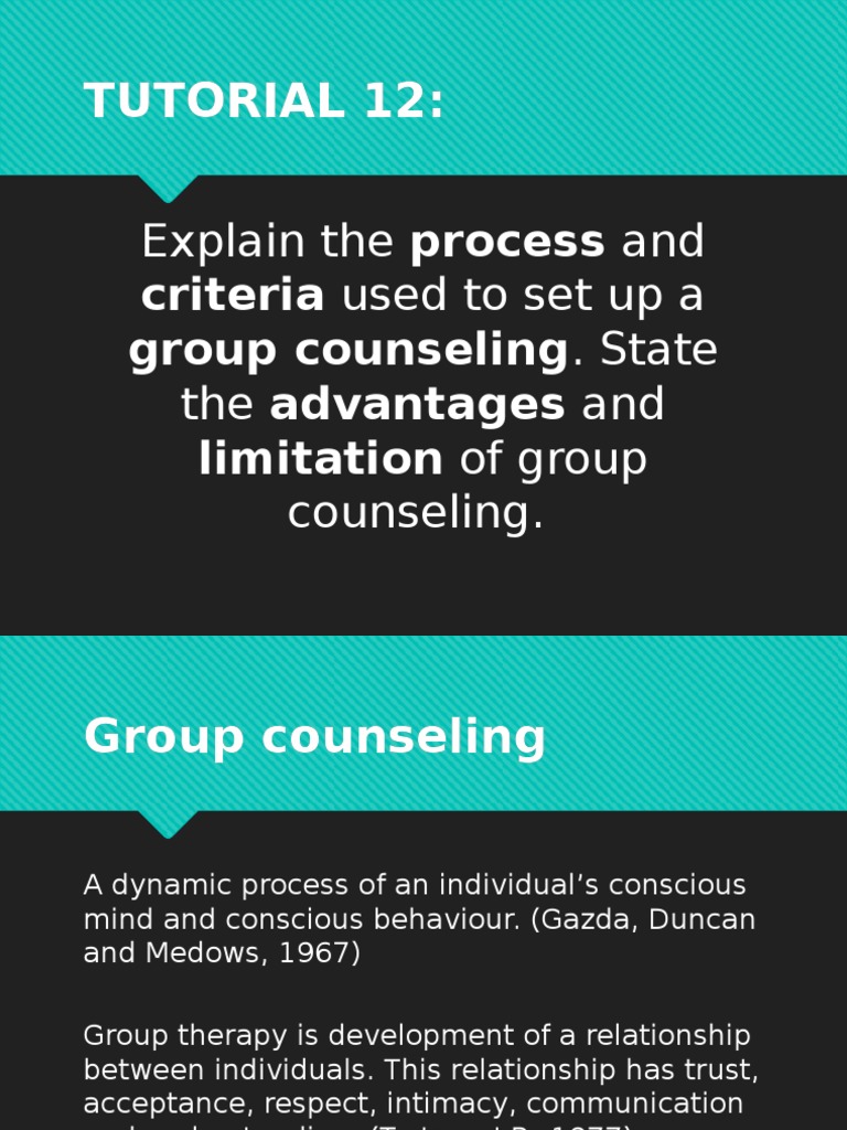 Advantages and Limitations of Group Counseling | PDF