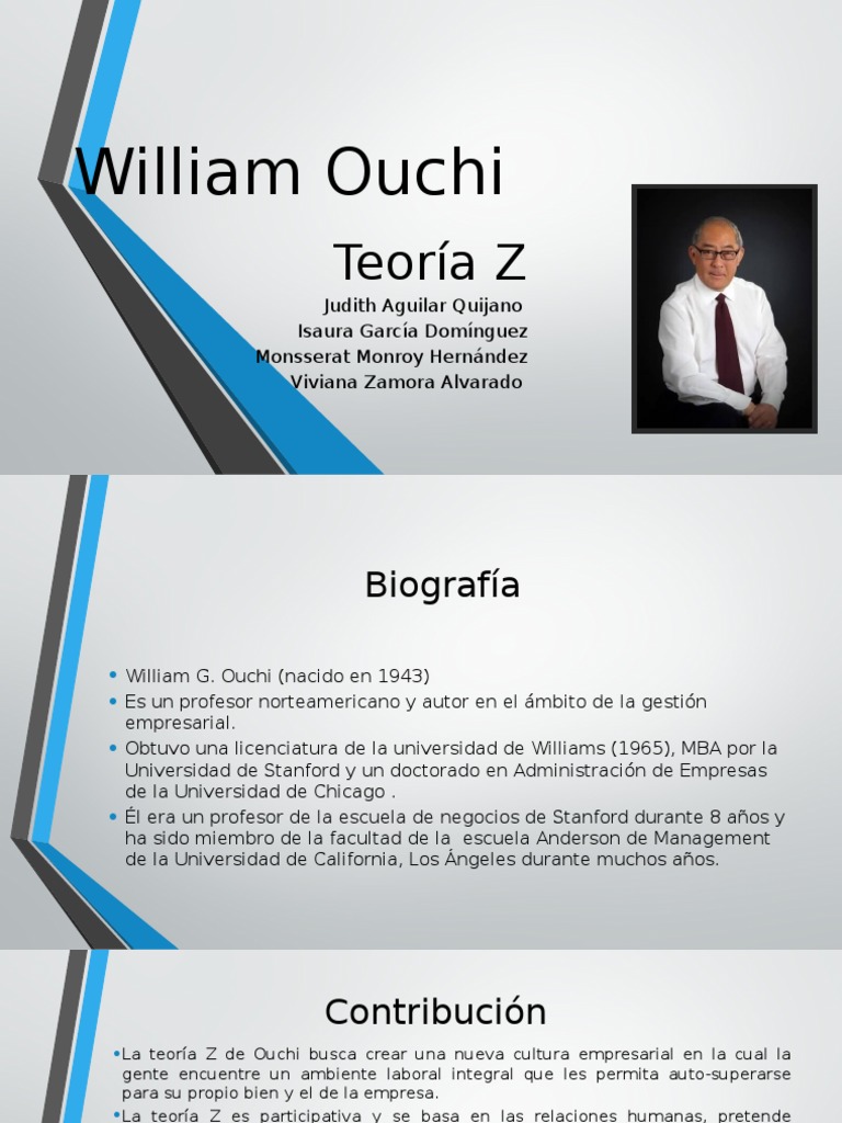 Teoría Z de William Ouchi: Biografía y Contribuciones | PDF | Toma de ...