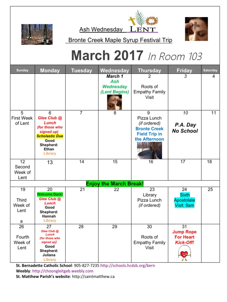 March Calendar | Download Free PDF | Lent | Liturgical Calendar