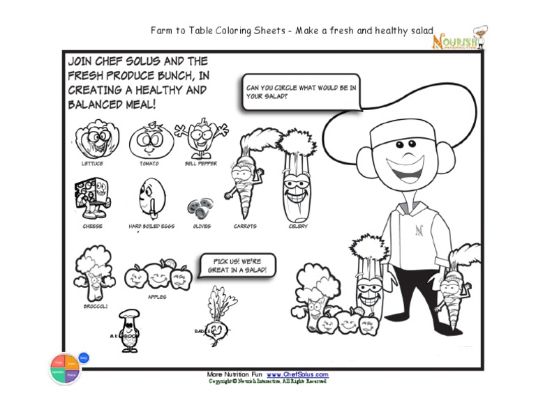 Free Printable Farm Vegetables Kids Make Healthy Salads Fresh Produce ...