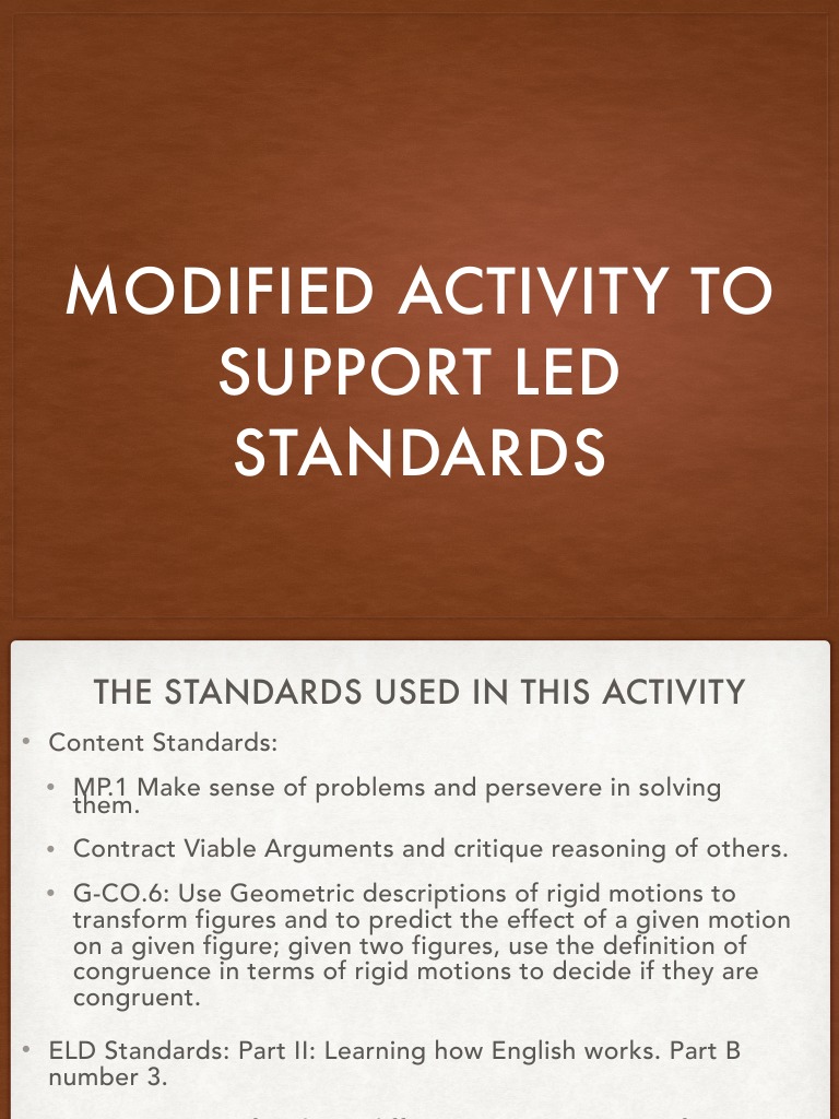 Eld Standards Activity 2 | PDF
