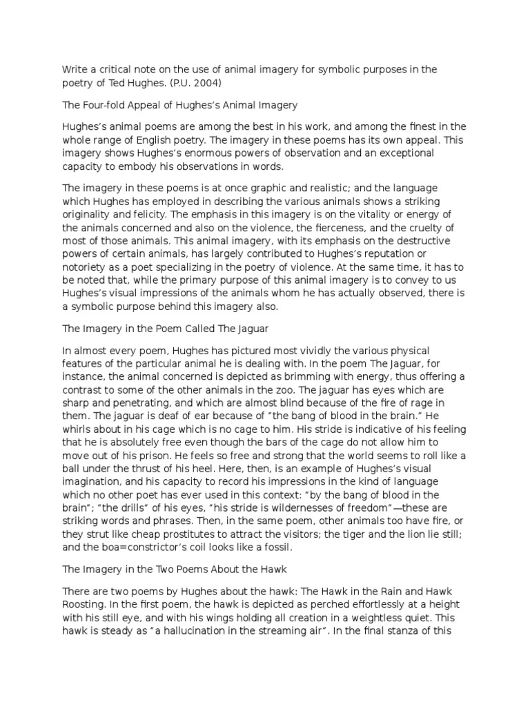 Animal Imagery | PDF | Horses | Poetry