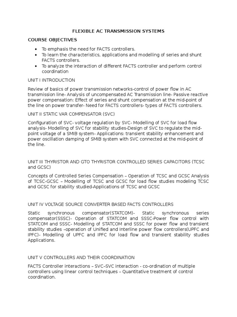 Flexible Ac Transmission Systems | PDF | High Voltage Direct Current ...